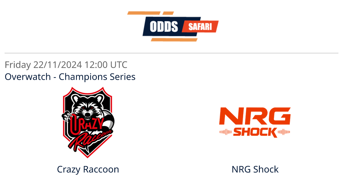 Odds comparison for Crazy Raccoon - NRG Shock / Overwatch - Champions Series E-sports at 22/11 ...