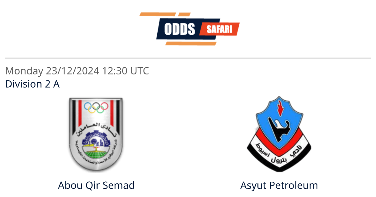 Odds comparison for Abou Qir Semad - Asyut Petroleum / Division 2 A ...