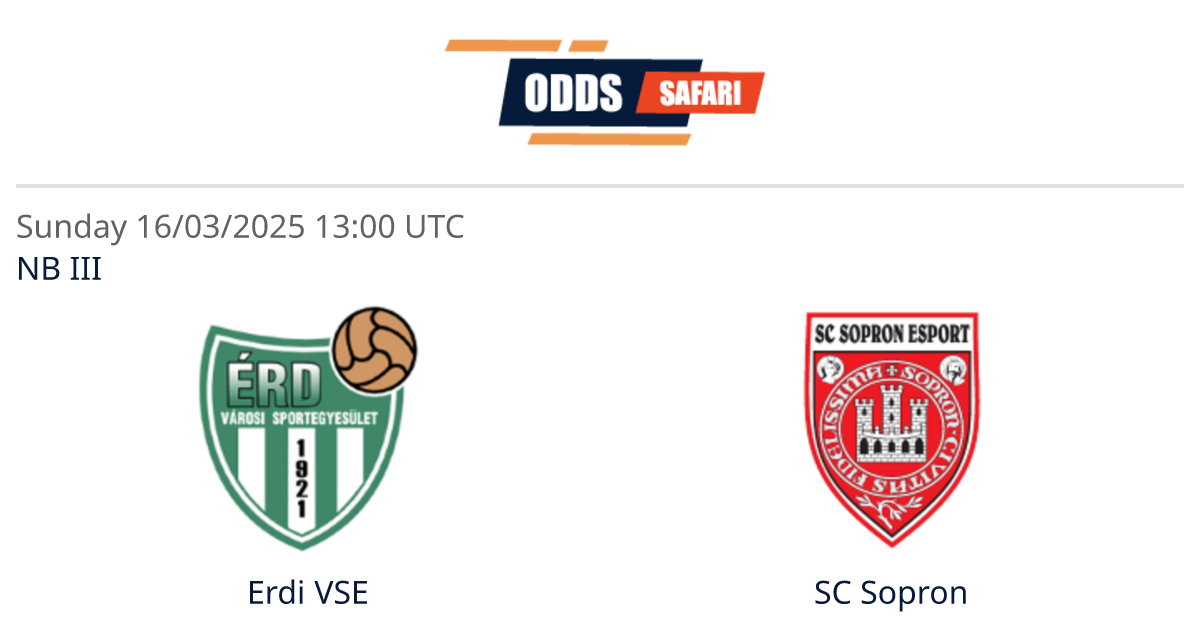 Odds comparison for Erdi VSE - SC Sopron / NB III Soccer at 16/03/25 ...