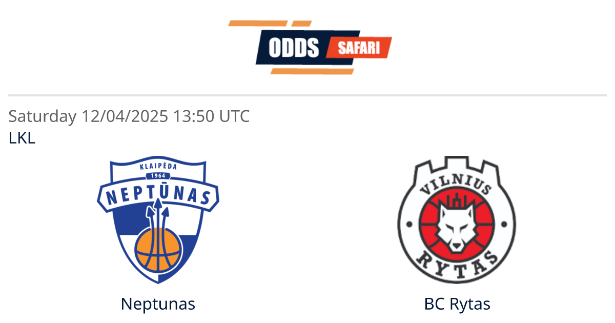 Odds comparison for Neptunas - BC Rytas / LKL Basketball at 12/04/25 ...