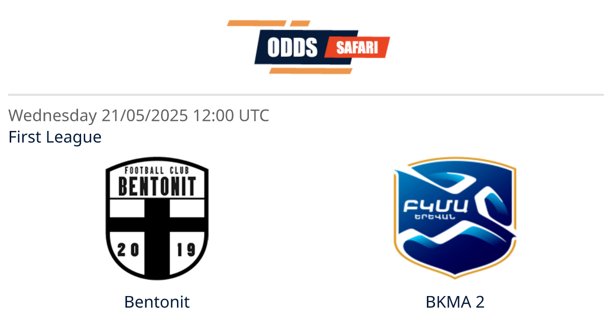 Odds comparison for Bentonit - BKMA 2 / First League Soccer at 21/05/25 ...