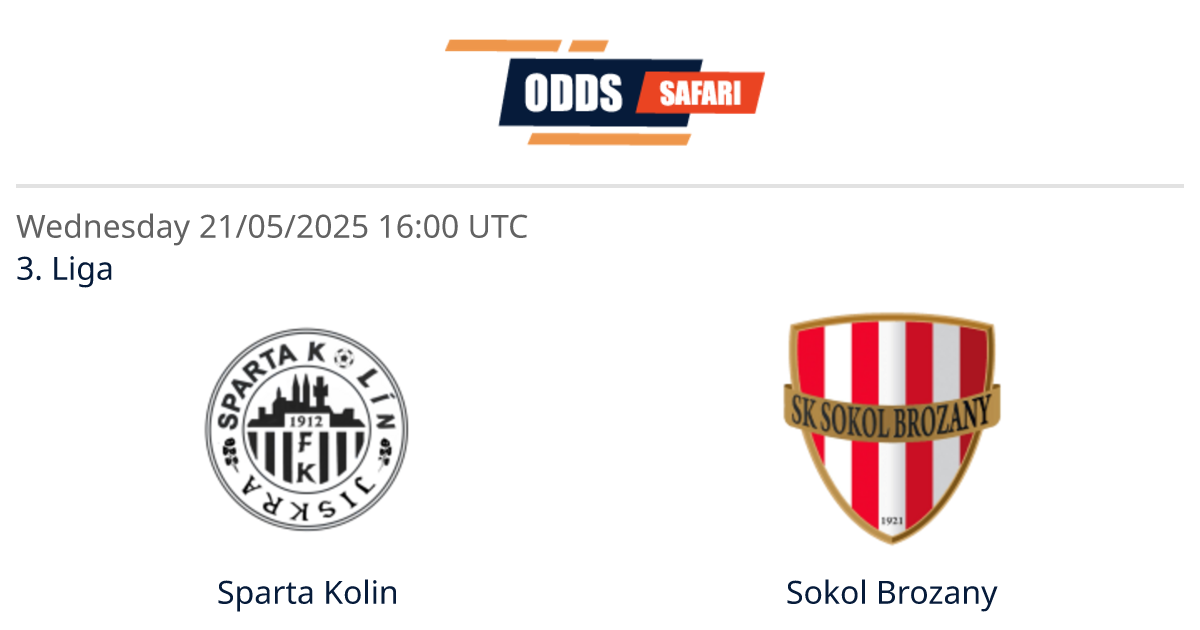 Odds comparison for Sparta Kolin - Sokol Brozany / 3. Liga Soccer at 21 ...