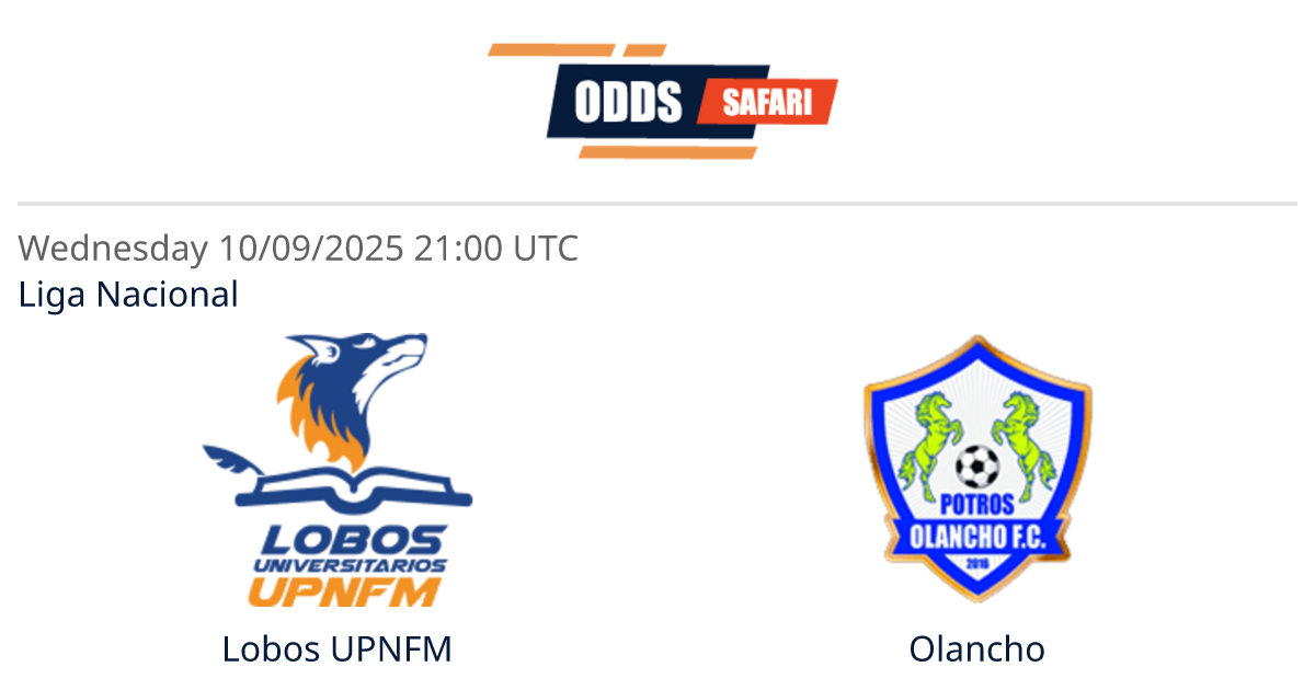 Odds comparison for Lobos UPNFM - Olancho / Liga Nacional Soccer at 10 ...