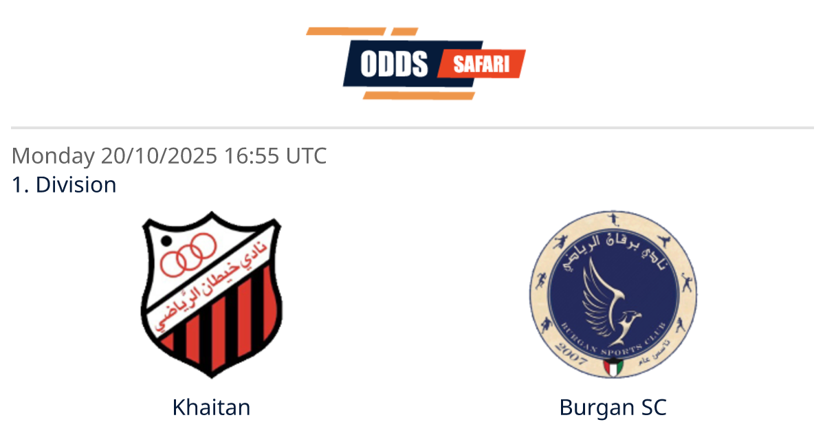 Odds comparison for Khaitan - Burgan SC / 1. Division Soccer at 20/10 ...