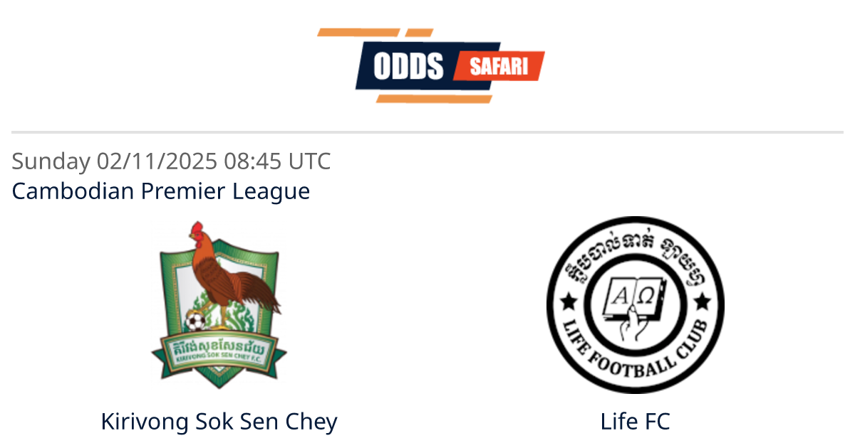 Odds comparison for Kirivong Sok Sen Chey - Life FC / Cambodian Premier ...