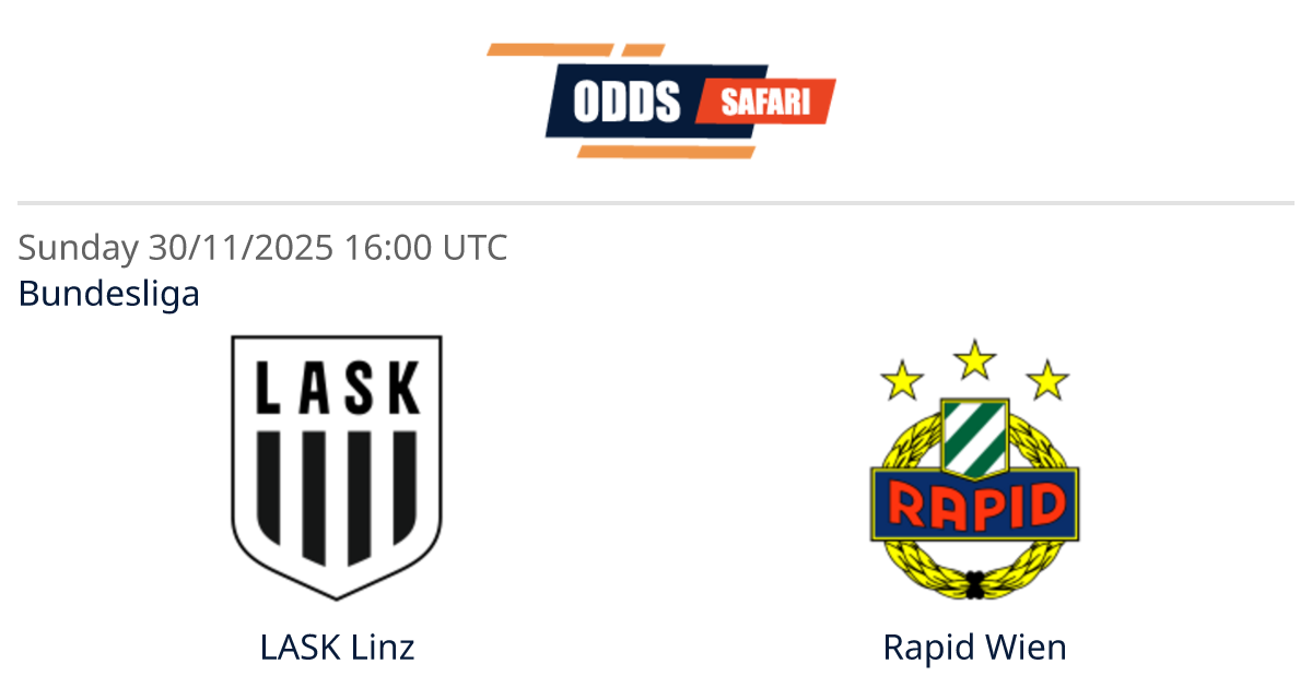 Odds comparison for LASK Linz - Rapid Wien / Bundesliga Soccer at 30/11 ...