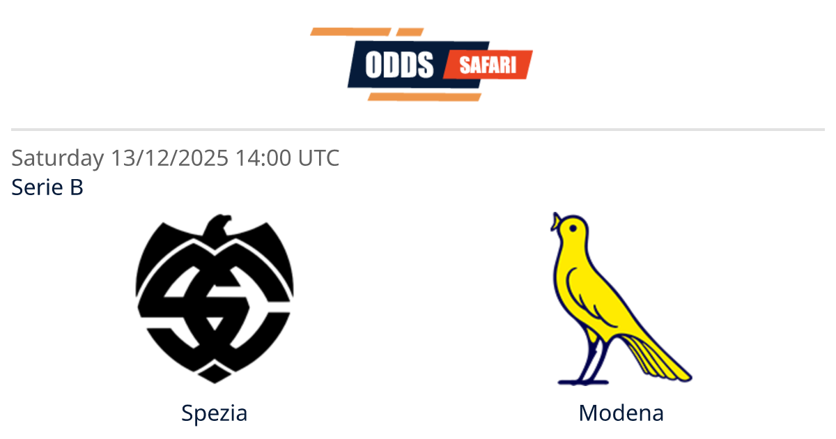 Odds comparison for Spezia - Modena / Serie B Soccer at 13/12/25 ...