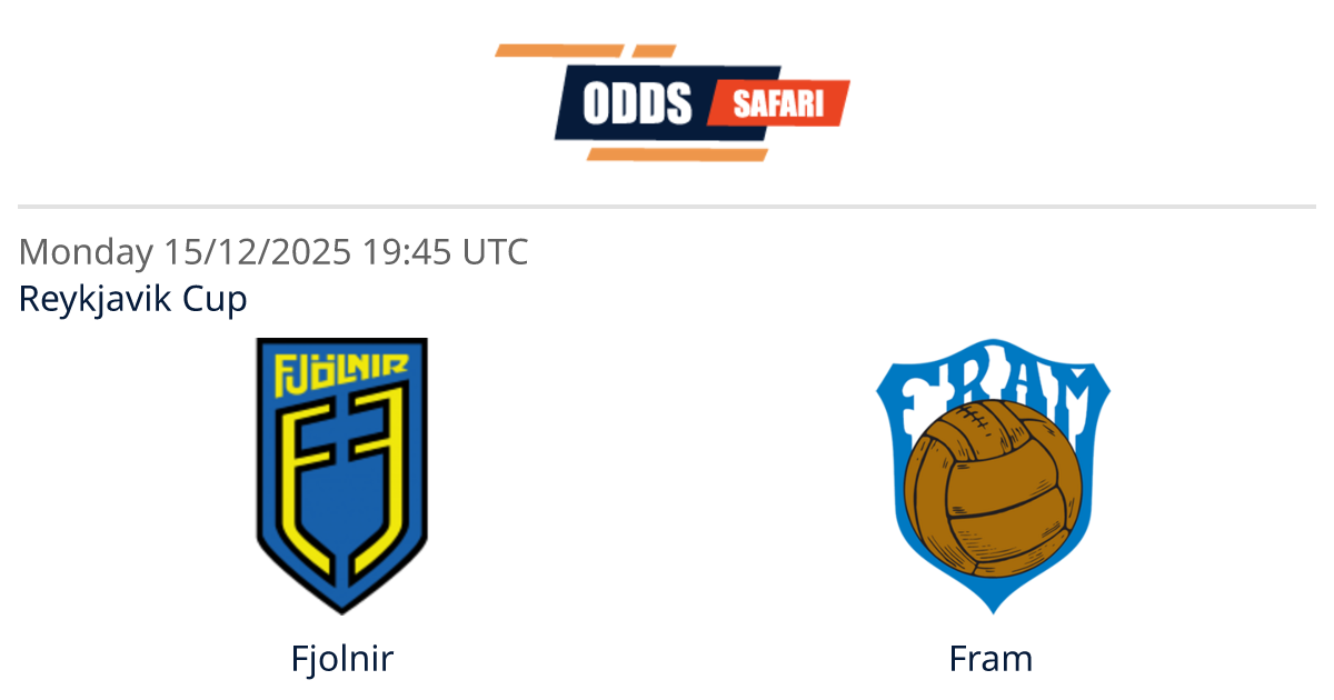 Odds comparison for Fjolnir - Fram / Reykjavik Cup Soccer at 15/12/25 ...