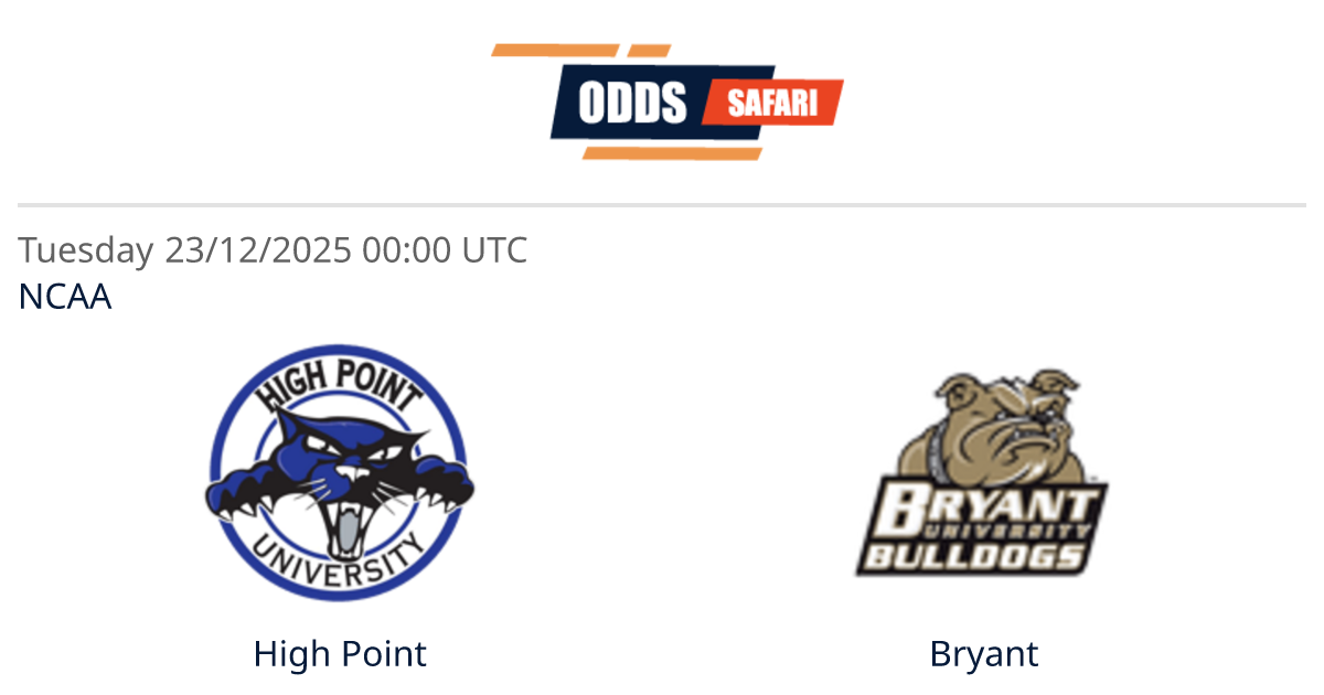 Odds comparison for High Point - Bryant / NCAA Basketball at 23/12/25 ...