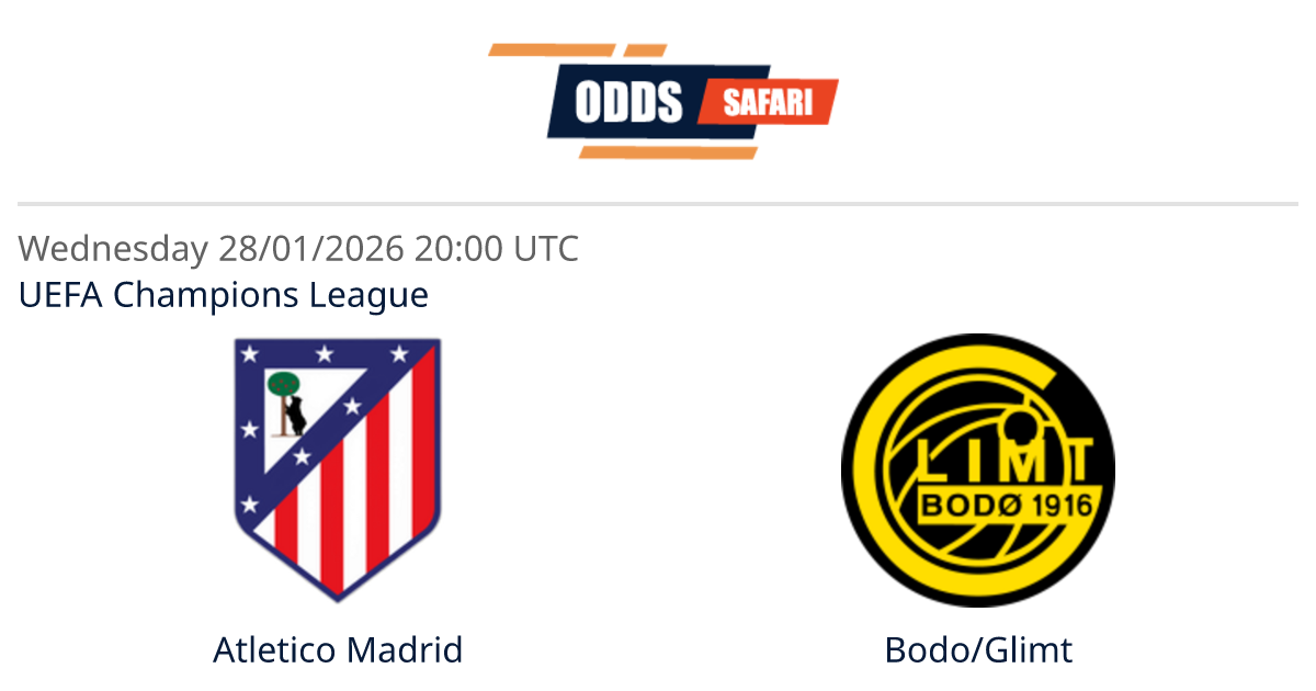 Odds comparison for Atletico Madrid - Bodo/Glimt / UEFA Champions ...