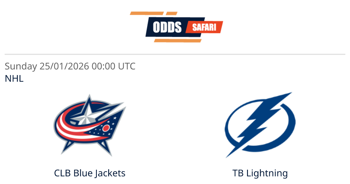 Odds comparison for CLB Blue Jackets - TB Lightning / NHL Ice Hockey at ...