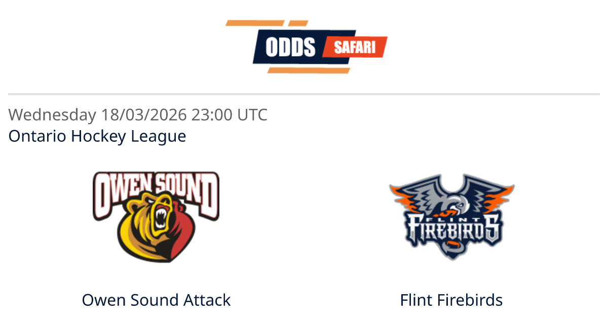 Odds comparison for Owen Sound Attack - Flint Firebirds / Ontario ...