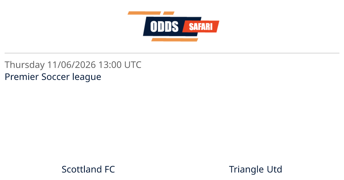 Odds comparison for Scottland FC - Triangle Utd / Premier Soccer league ...