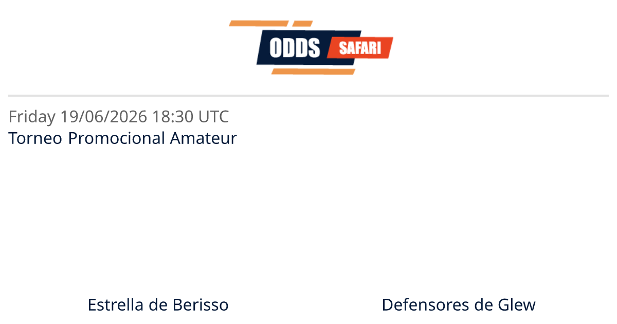 Odds comparison for Estrella de Berisso - Defensores de Glew / Torneo ...