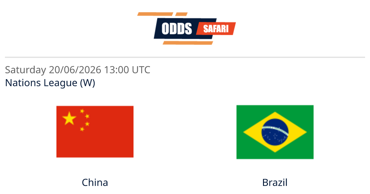 Odds comparison for China - Brazil / Nations League (W) Volleyball at ...